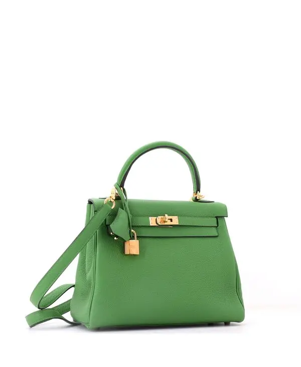 Hermès Kelly 25 Handbag Green Togo With Gold Hardware - Vert Yucca