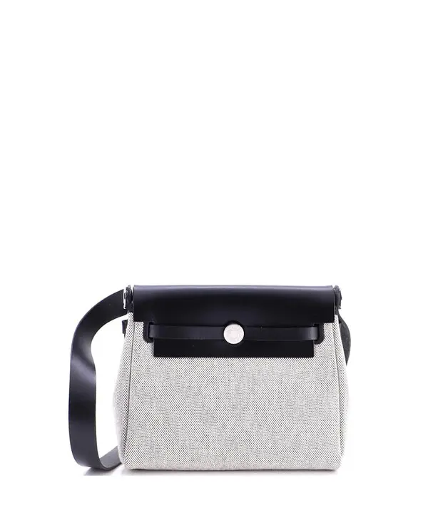 Hermès 20 Herbag Zip Toile And Leather - Black