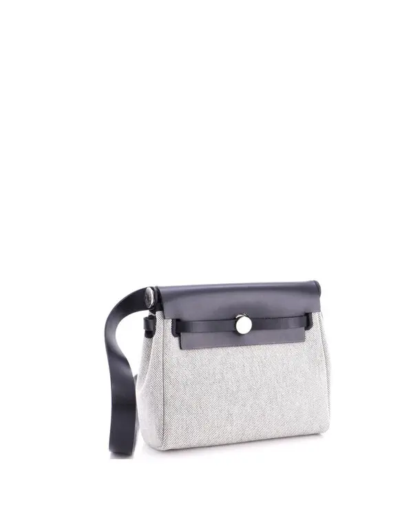 Hermès 20 Herbag Zip Toile And Leather - Black