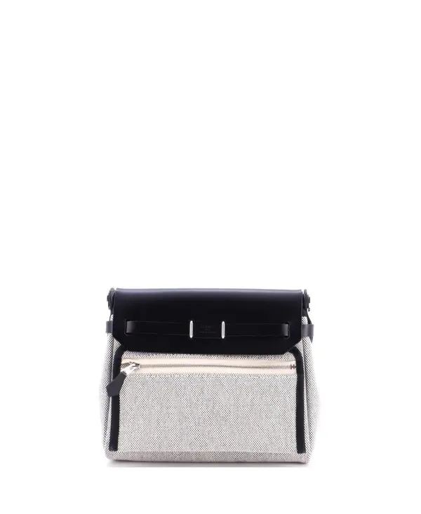 Hermès 20 Herbag Zip Toile And Leather - Black