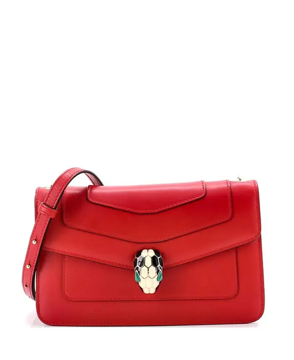 BVLGARI Small Serpenti Forever Shoulder Bag Leather - Red