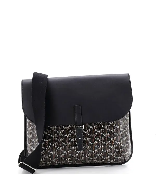 Goyard Coursier Messenger Bag Coated Canvas And Leather - Black
