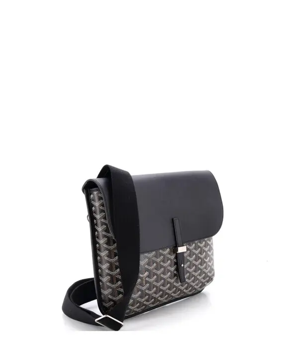 Goyard Coursier Messenger Bag Coated Canvas And Leather - Black