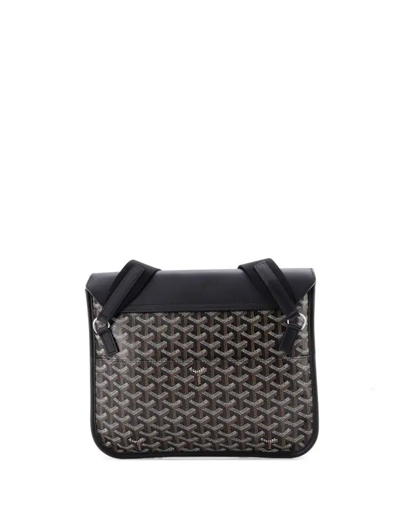 Goyard Coursier Messenger Bag Coated Canvas And Leather - Black