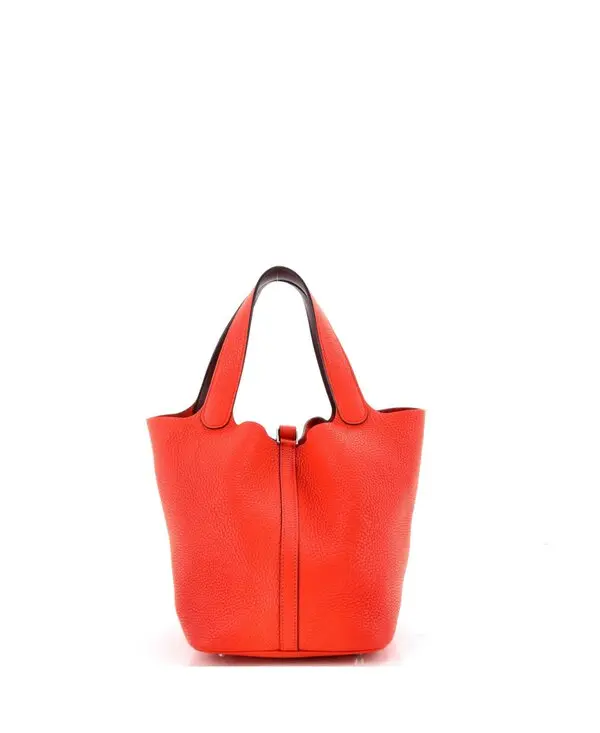 Hermès Mm Picotin Lock Bag Clemence - Orange