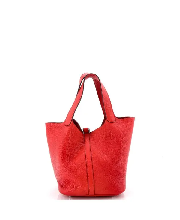 Hermès Mm Picotin Lock Bag Clemence - Red