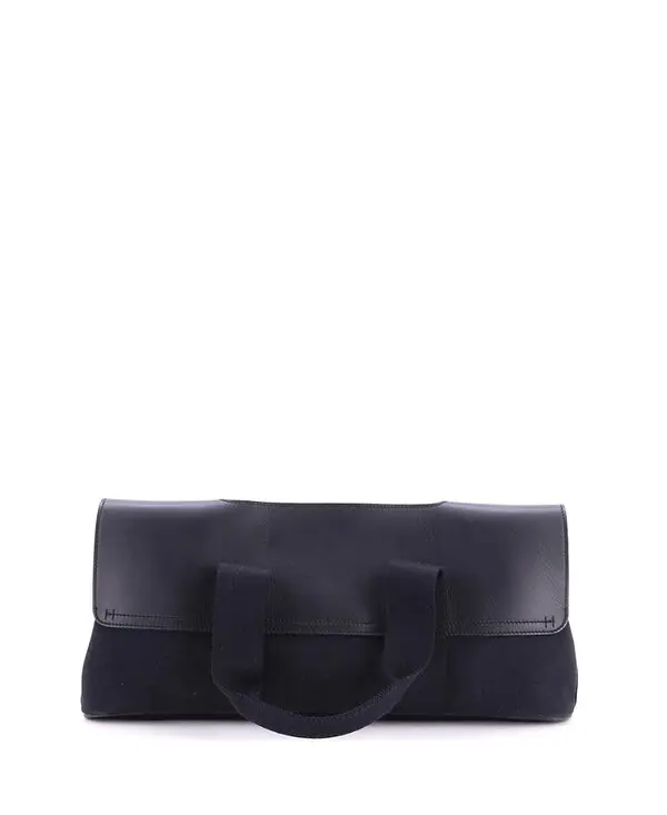 Hermès Pm Valparaiso East West Bag Toile And Leather - Black