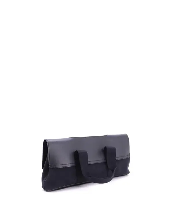 Hermès Pm Valparaiso East West Bag Toile And Leather - Black