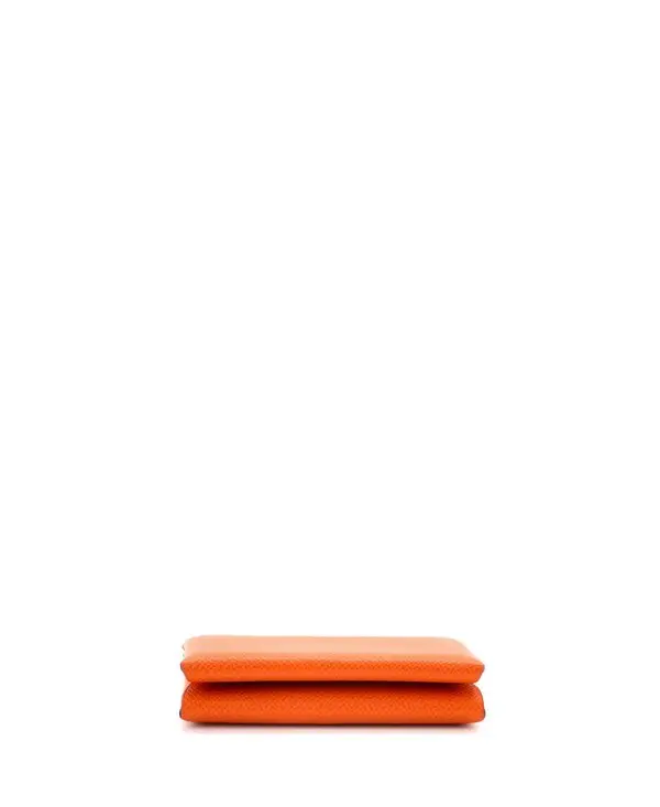 Hermès Calvi Duo Card Holder Epsom - Orange