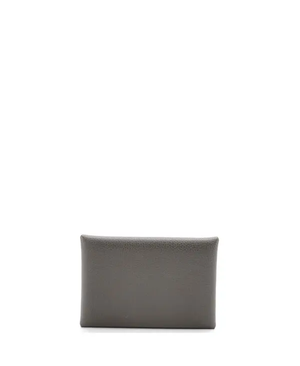 Hermès Calvi Duo Card Holder Evercolor - Gray