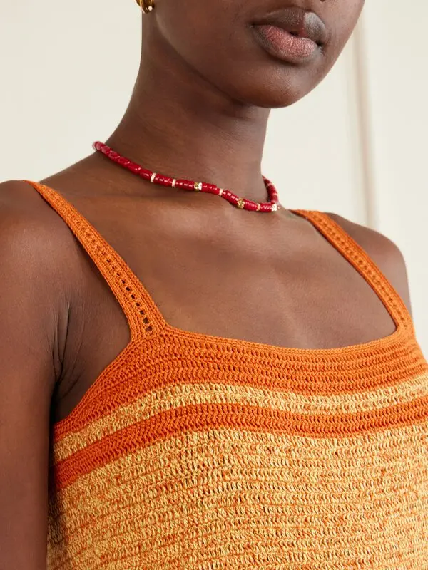 Escvdo Plumar Crocheted Cotton Mini Dress