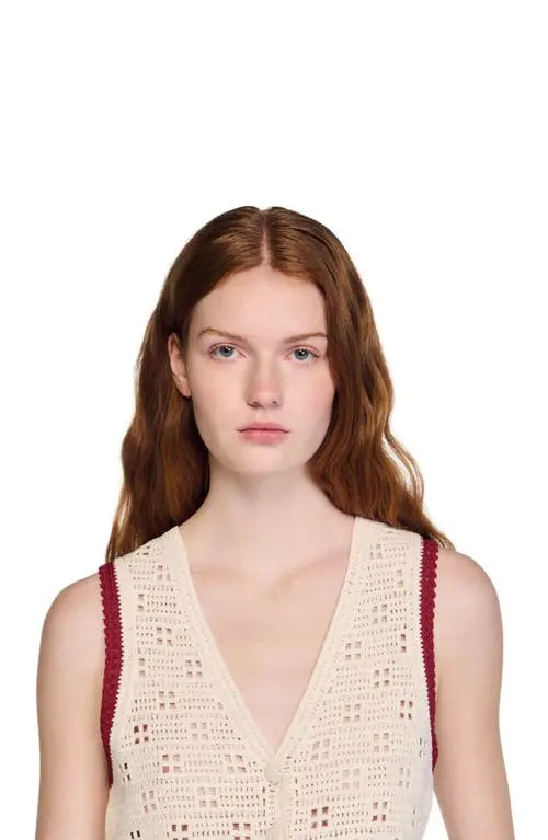 Sandro Crochet-style Cardigan