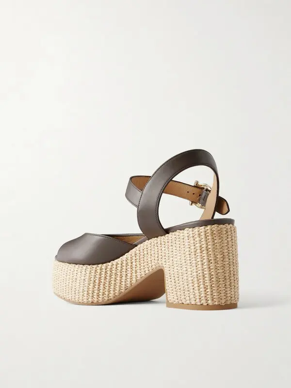 FERRAGAMO Nerea 90 Leather Platform Sandals