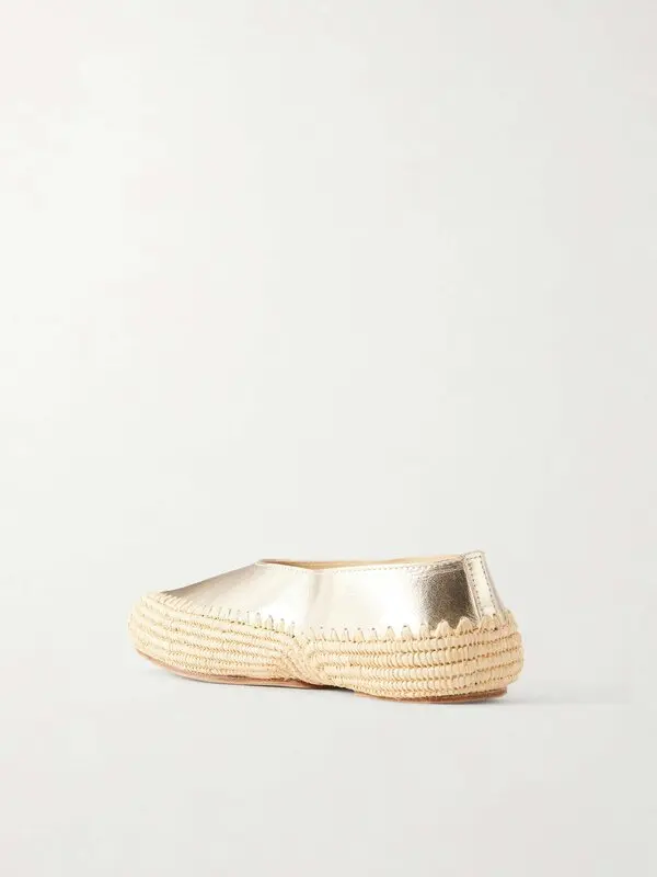 Gabriela Hearst Strength Suede And Raffia Ballet Flats