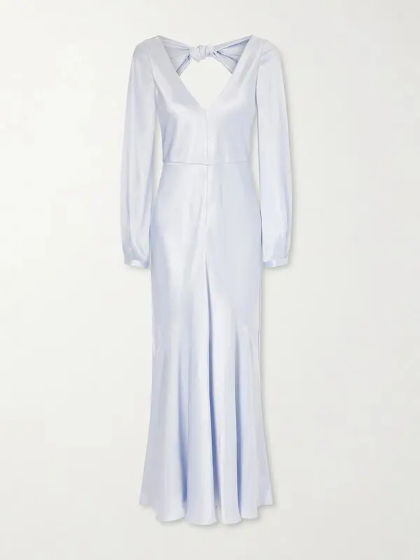 Gabriela Hearst Peyton Cut-out Satin Silk Maxi Dress - Blue