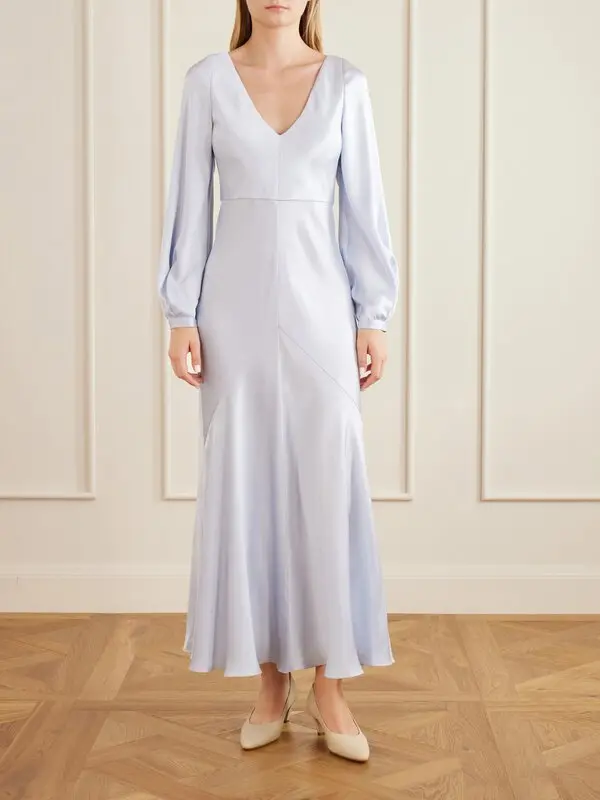 Gabriela Hearst Peyton Cut-out Satin Silk Maxi Dress