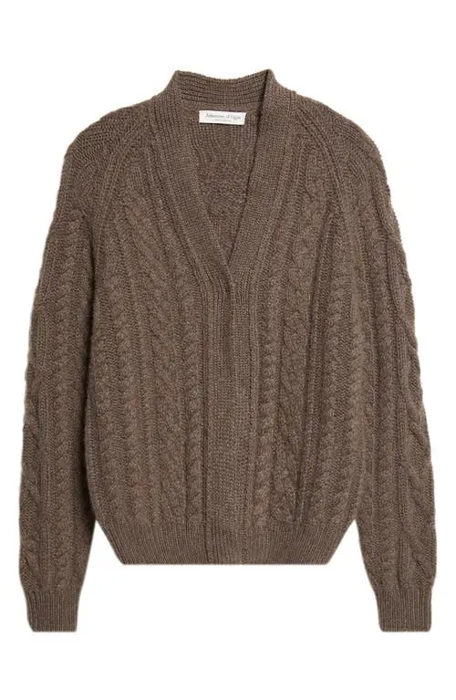 Johnstons Of Elgin Mabel Cable Stitch Cashmere V-neck Cardigan
