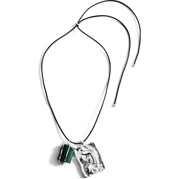 Mango Stone Charm Cord Pendant Necklace