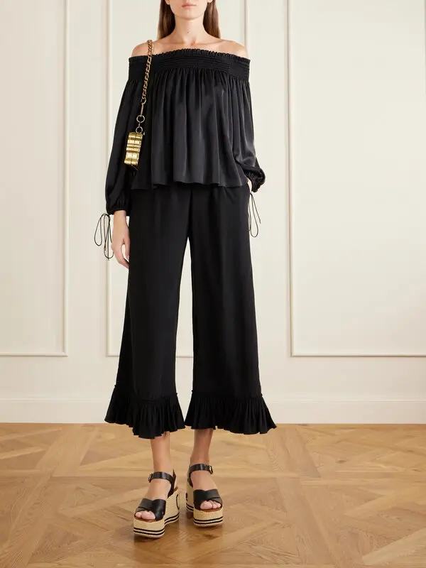 Chloé Leather Platform Sandals With Logo Embroidery