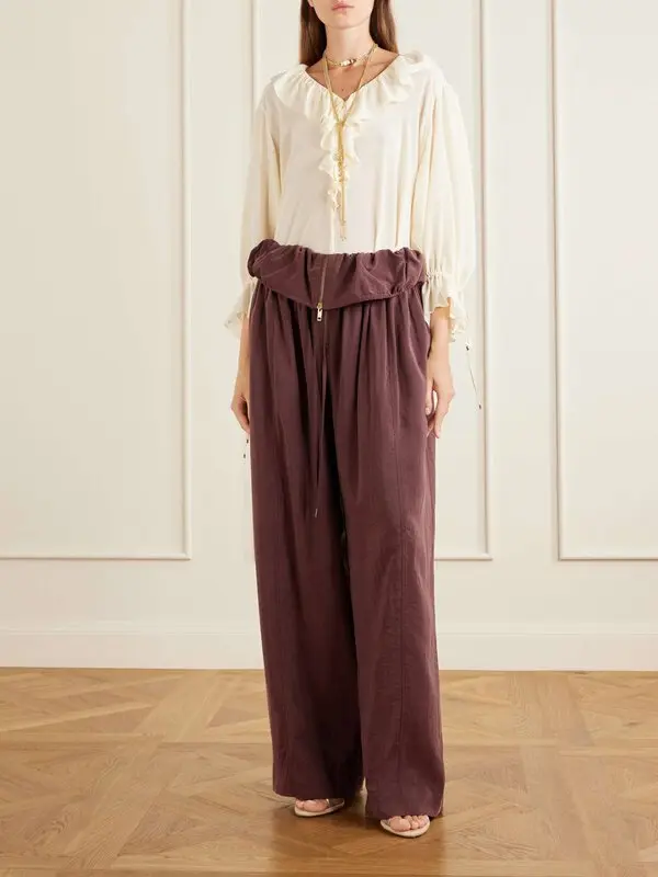 Chloé Silk-blend Wide-leg Pants