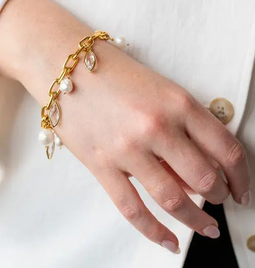 LONI PAUL JEWELRY Marquise & Pearl Bracelet