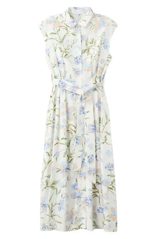 Mango Floral Print Midi Shirtdress