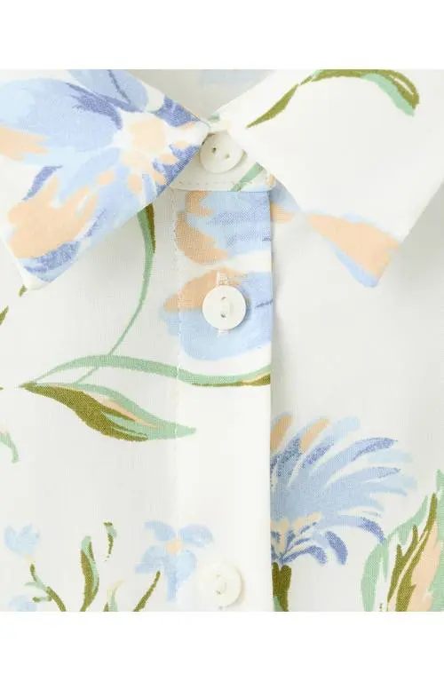 Mango Floral Print Midi Shirtdress