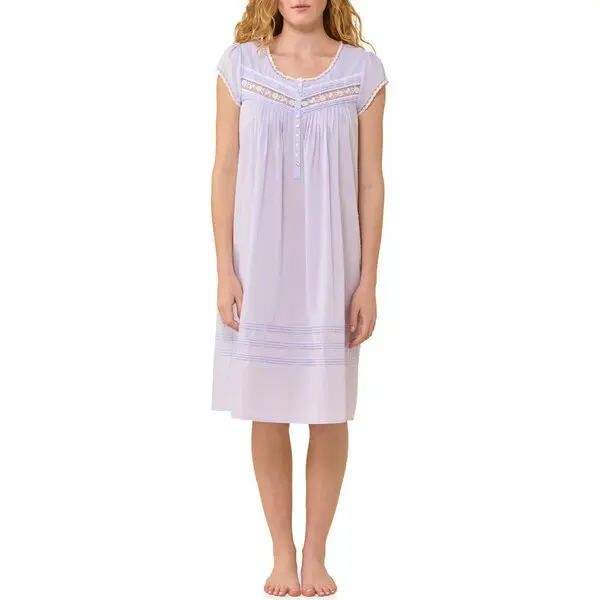 Eileen West Lace Detail Waltz Nightgown - Lavender