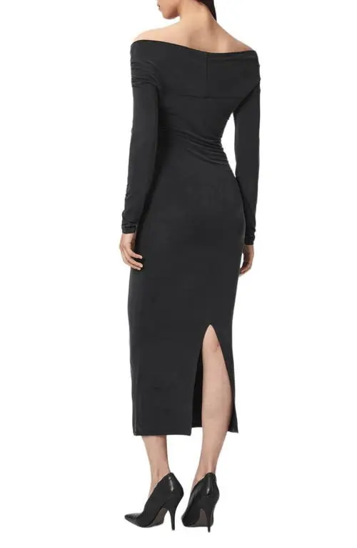 ALLSAINTS Delta Off The Shoulder Long Sleeve Maxi Dress