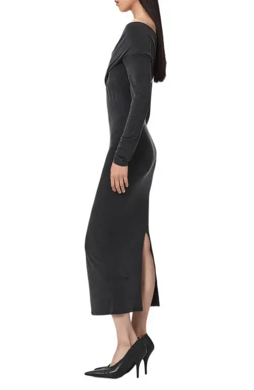 ALLSAINTS Delta Off The Shoulder Long Sleeve Maxi Dress