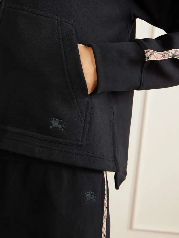Burberry Harper Checked Cotton-jersey Zip-up Hoodie