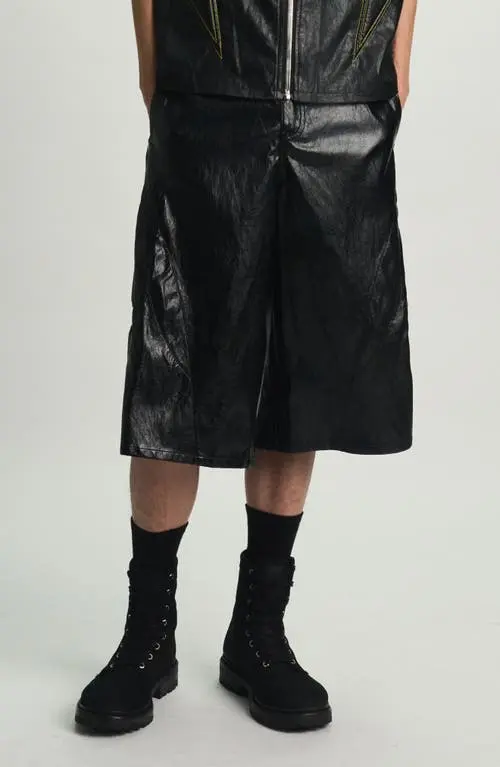 RtA Rami Biker Shorts With Graphic Detail - Black