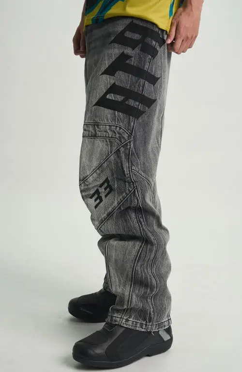 RtA Alwin Tapered Straight Leg Moto Jeans