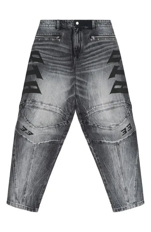 RtA Alwin Tapered Straight Leg Moto Jeans
