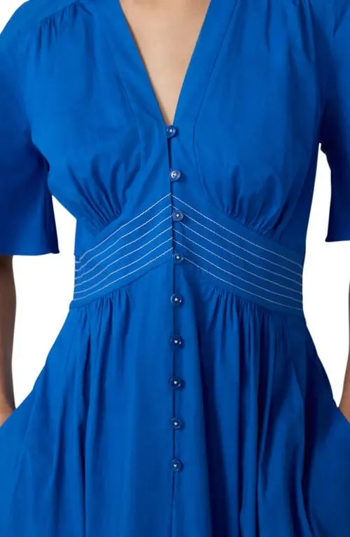 Diane Von Furstenberg Dawn Stretch Cotton Poplin Midi Dress