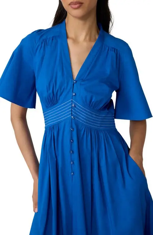 Diane Von Furstenberg Dawn Stretch Cotton Poplin Midi Dress