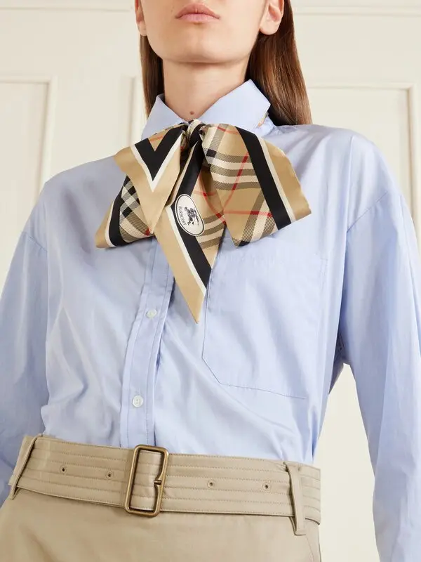 Burberry Checked Silk-twill Scarf