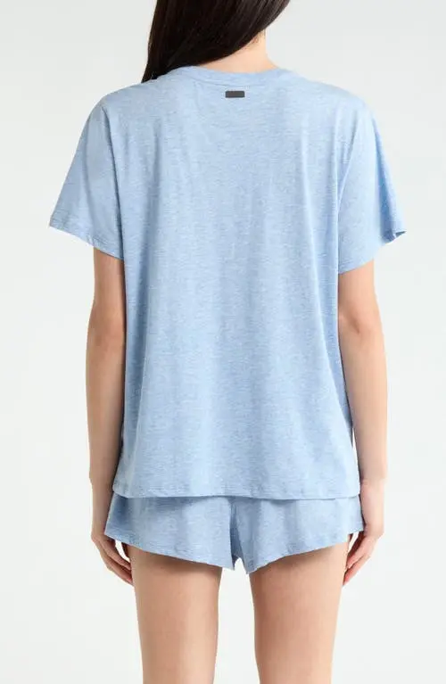 Lunya Organic Pima Cotton Short Pajamas - Cloud Blue Heather