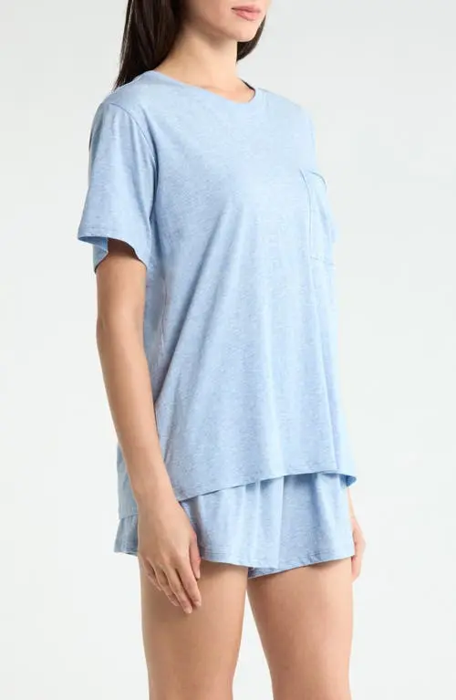 Lunya Organic Pima Cotton Short Pajamas - Cloud Blue Heather