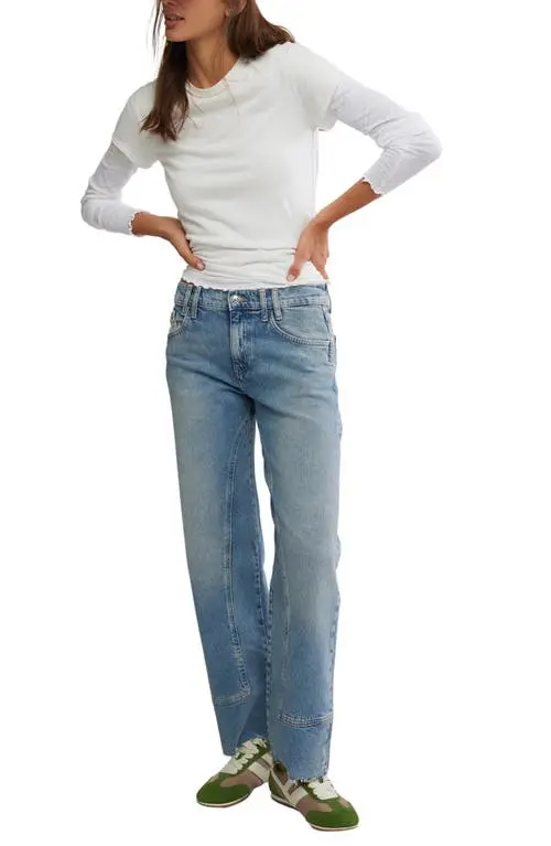 Free People We The Free Risk Taker Raw Hem Straight Leg Jeans