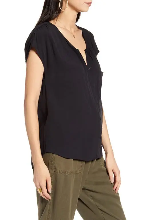 Treasure & Bond Print Button Front Top