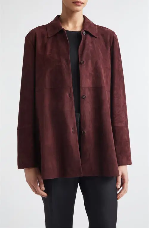 Max Mara Suede Shirt Jacket - Red
