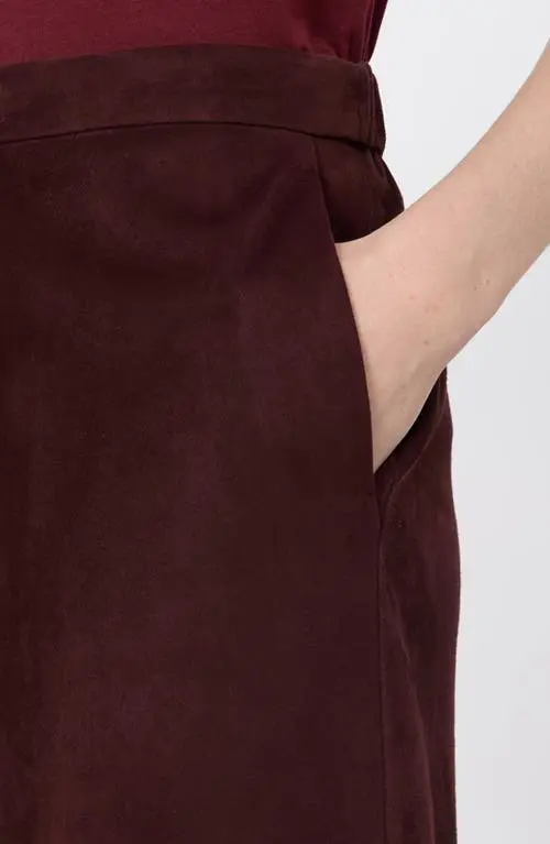Max Mara Lambskin Suede Drawstring Midi Skirt
