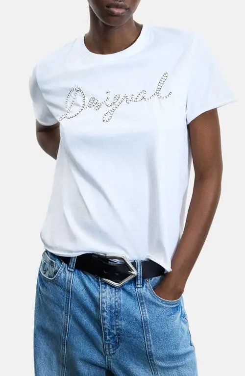 Desigual Stitch Logo T-shirt - White