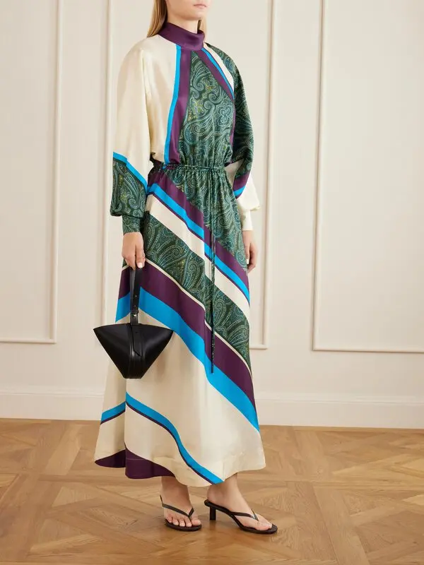 ALEMAIS Joni Printed Silk-twill Midi Dress - Multi