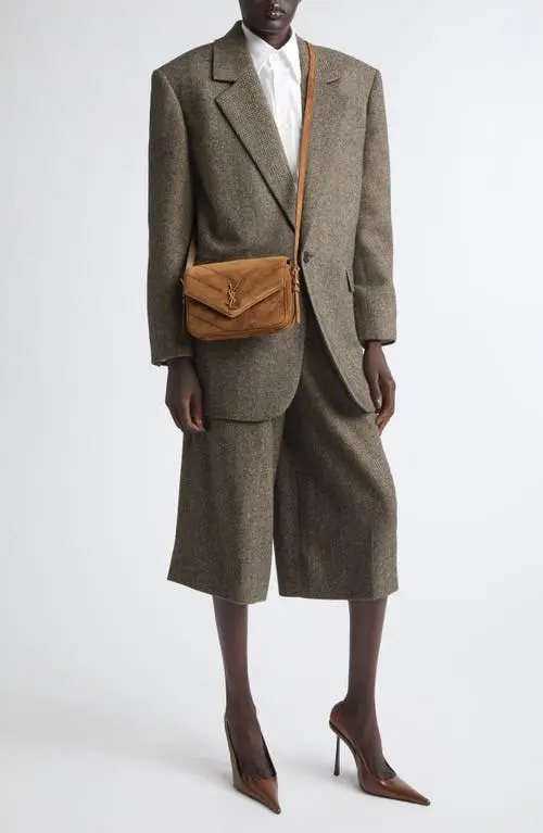 Saint Laurent Wool Herringbone Culottes