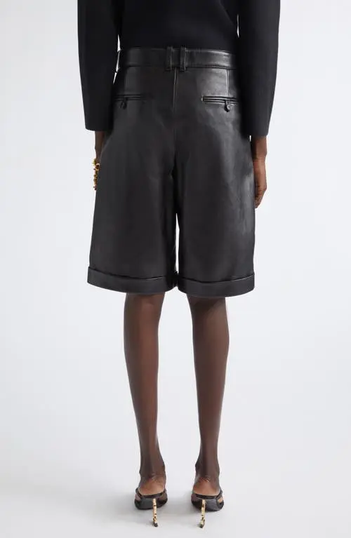 Saint Laurent Lambskin Leather Bermuda Shorts