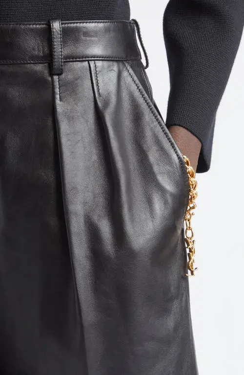 Saint Laurent Lambskin Leather Bermuda Shorts