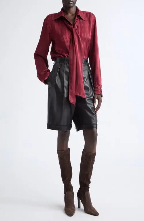 Saint Laurent Lambskin Leather Bermuda Shorts