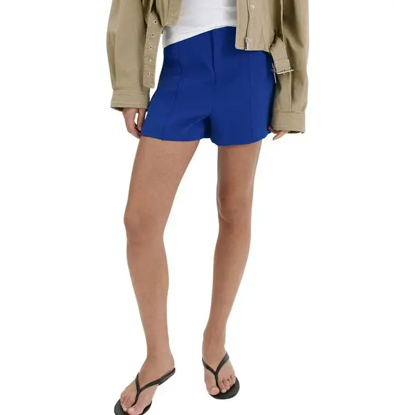 Mango Front Seam Shorts - Blue